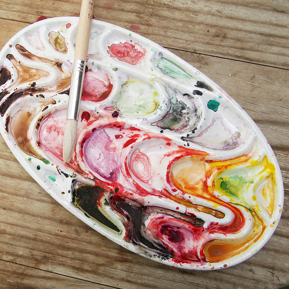 Imitation Ceramic Watercolour Palette, Quality Paint Mixing Tray, 23 x ...